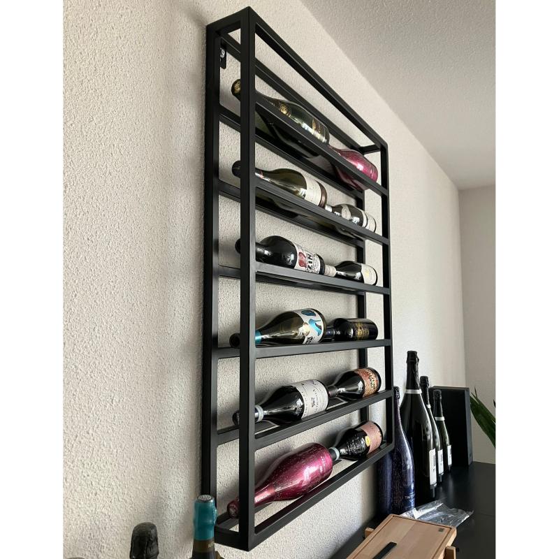 Wijnrek Muur Maria | Zwart Staal — Mijn-Wijnkoelkast